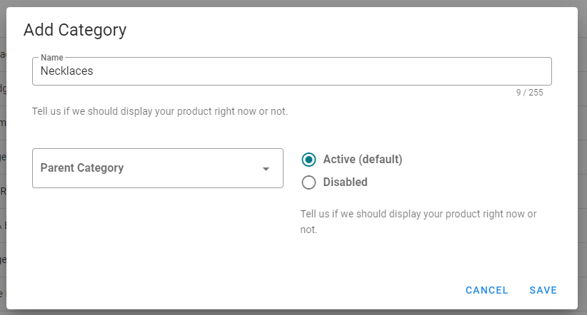 Custom Shop Categories | goimagine Maker Support Center