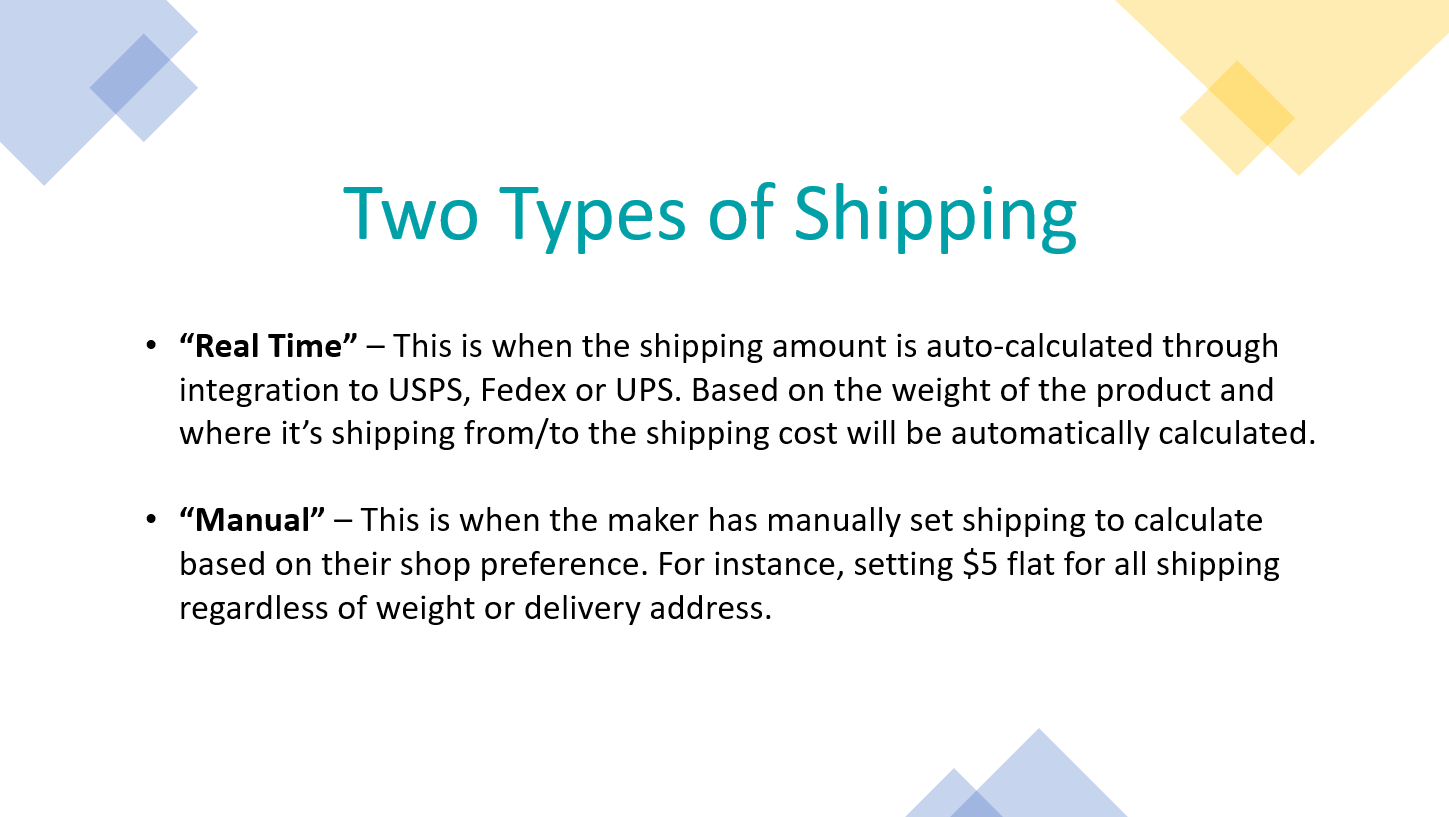 Shipping Basics | goimagine Maker Support Center