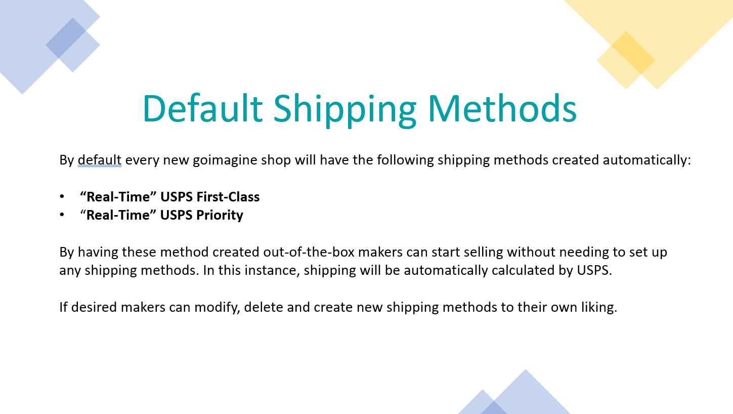Shipping Basics | goimagine Maker Support Center