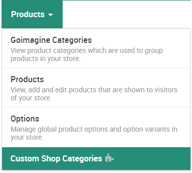 Custom Shop Categories | goimagine Maker Support Center