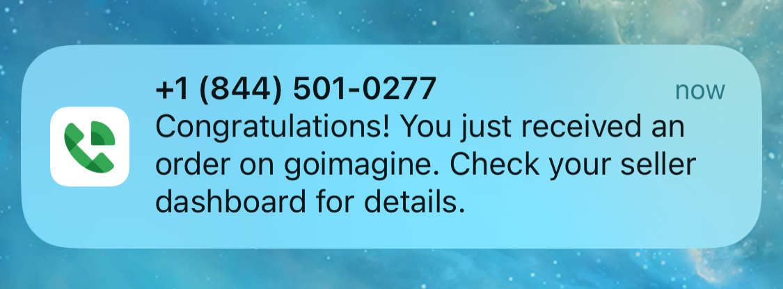 Receive Text SMS Order Alerts | goimagine Maker Support Center