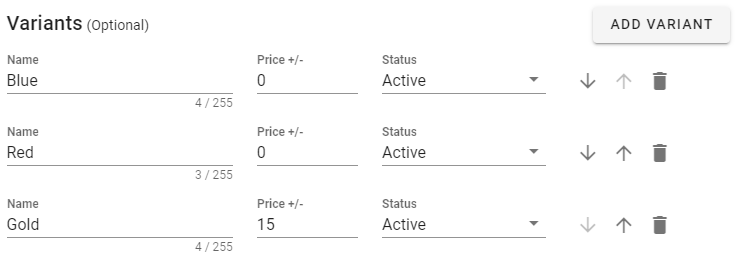 Options & Variations | goimagine Maker Support Center