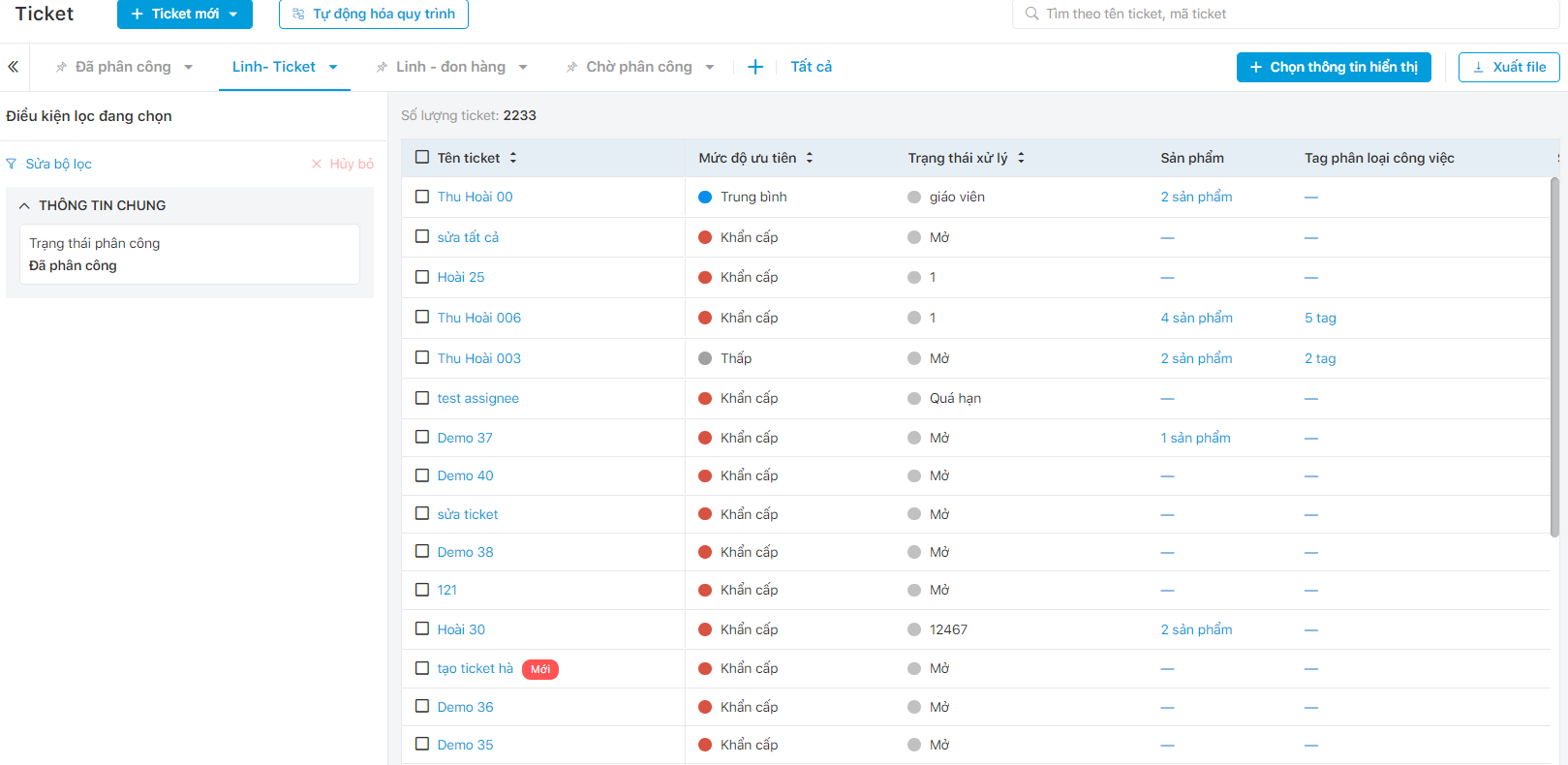 Ticket display cards - MOBIO