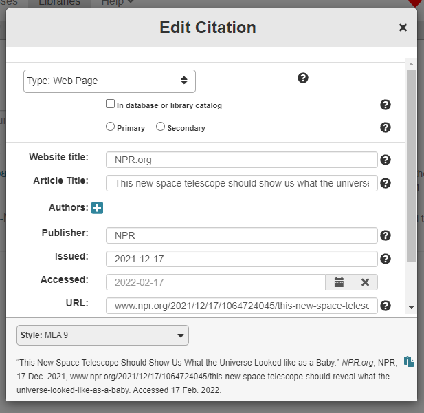 How can I create a bibliography from sources in my library? | Scrible