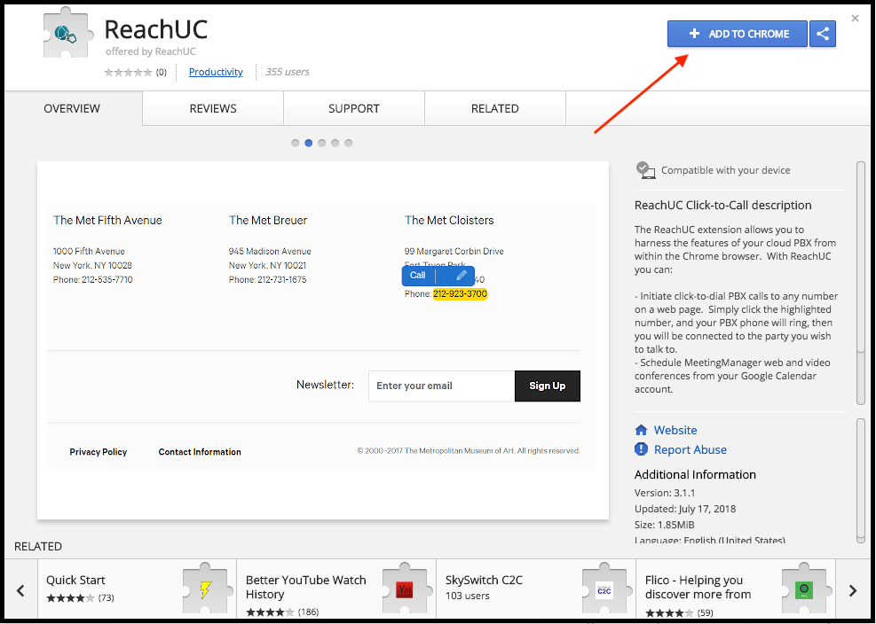 ReachUC Click to Call for Google Chrome | Main KB - Support