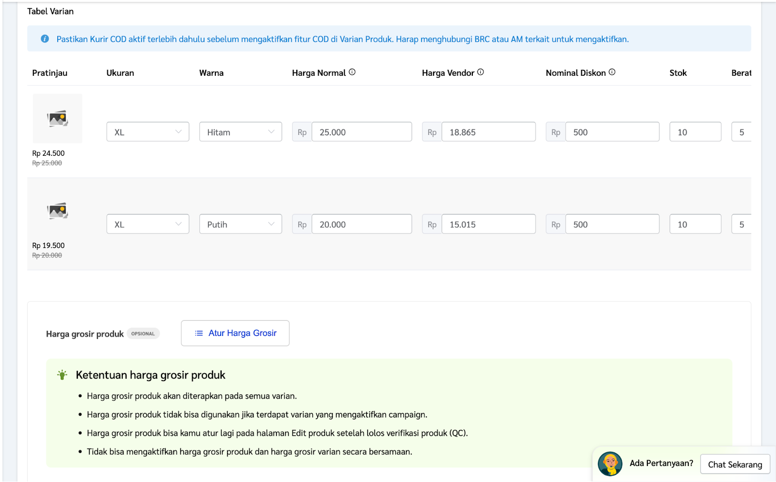 Panduan Penggunaan Fitur Harga Grosir di Brand Dashboard | Pusat ...