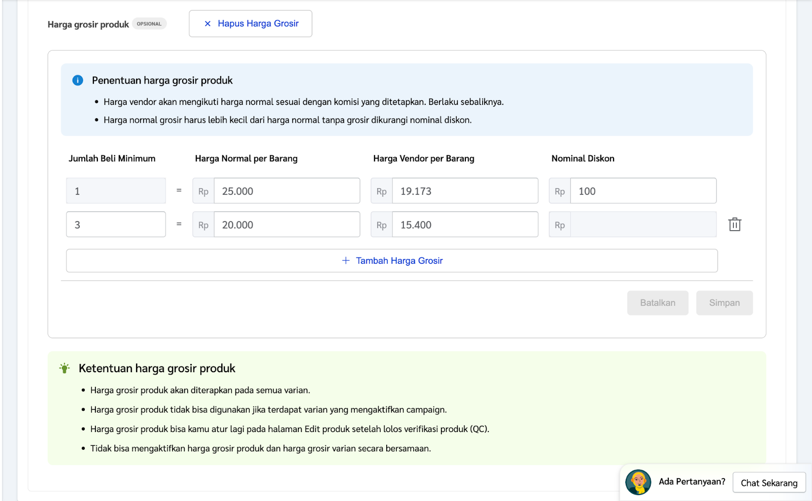 Panduan Penggunaan Fitur Harga Grosir di Brand Dashboard | Pusat ...