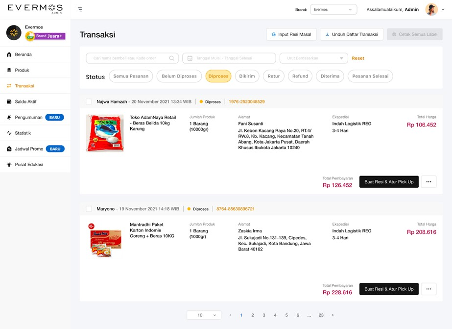Fitur Atur Waktu Pick Up di Brand Dashboard dan Evermos Partner App ...