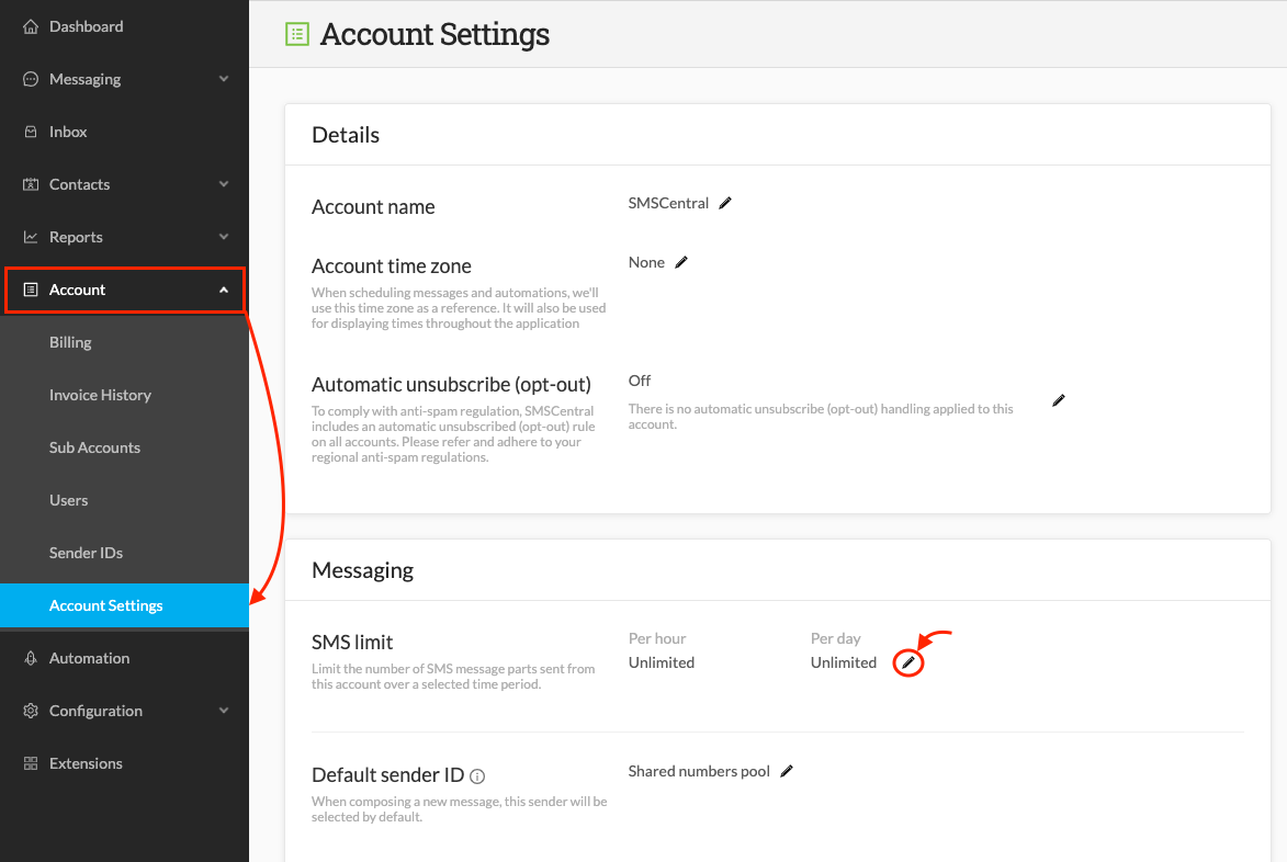 How do I set an SMS limit? | 2degrees
