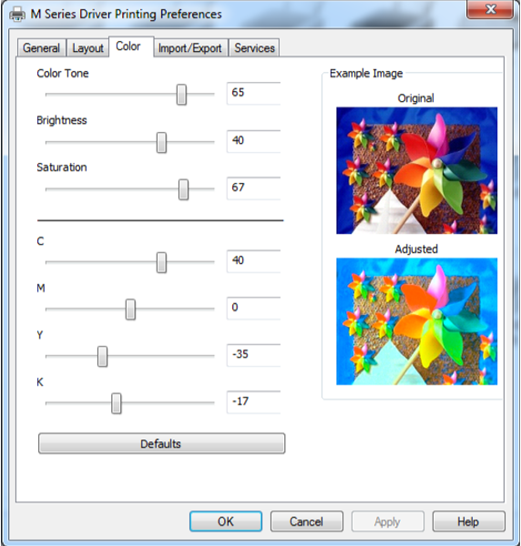 Printer Driver Properties | iJetColor Classic