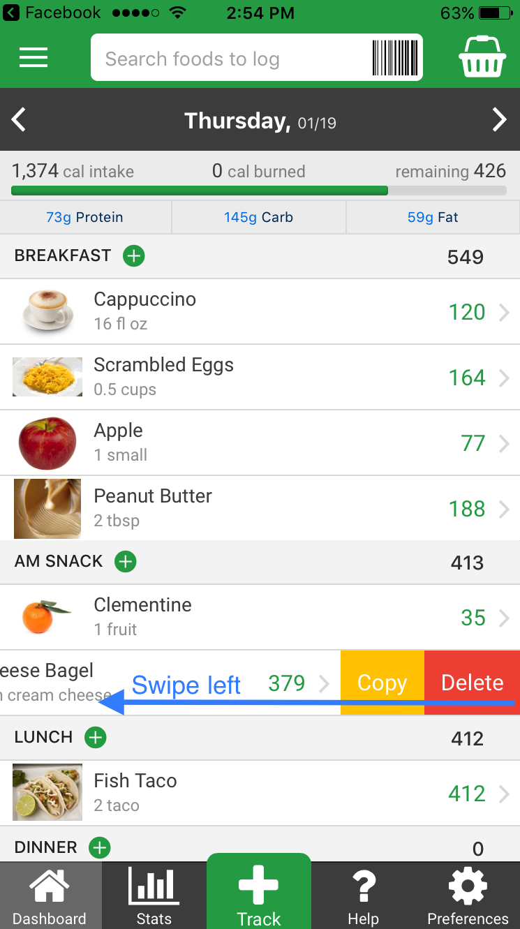 Q: How do I edit, copy, or delete foods from my log? | Nutritionix