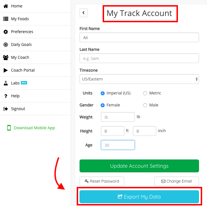 Q: How do I export my Nutritionix Track data? | Nutritionix