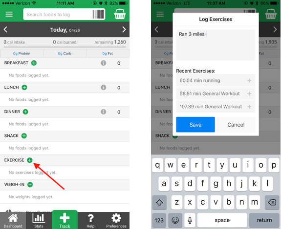 Q: How do I log an exercise? | Nutritionix