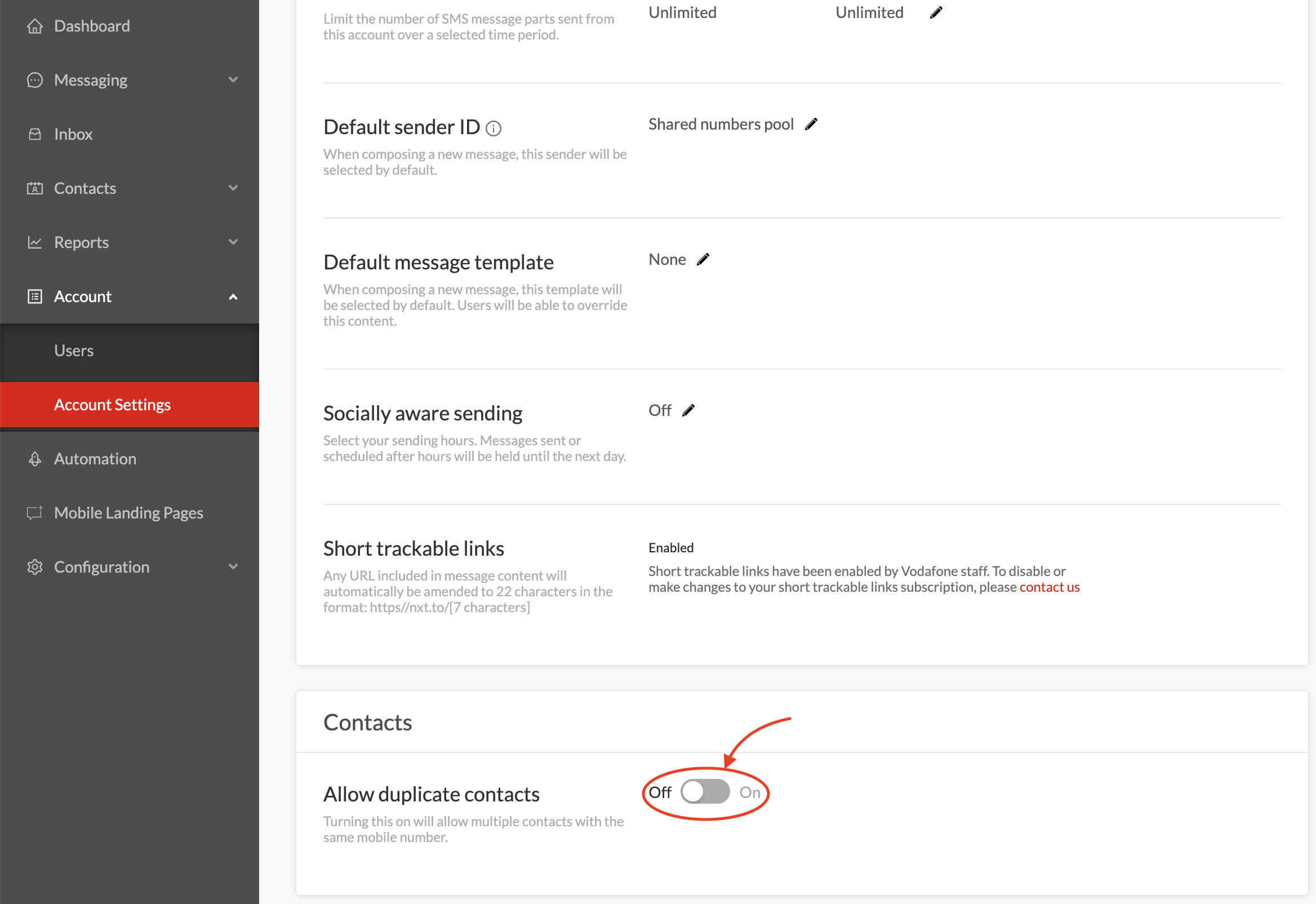 Allowing Duplicate Contacts – mTXT