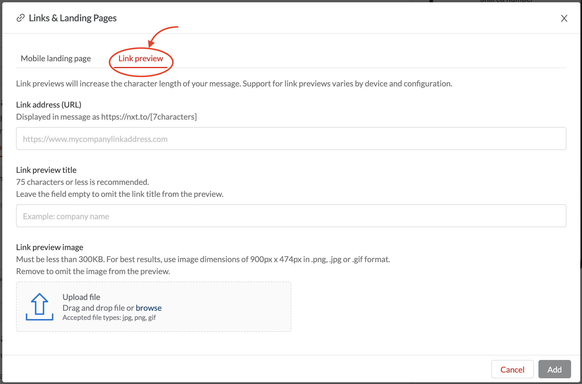 Link Previews – mTXT