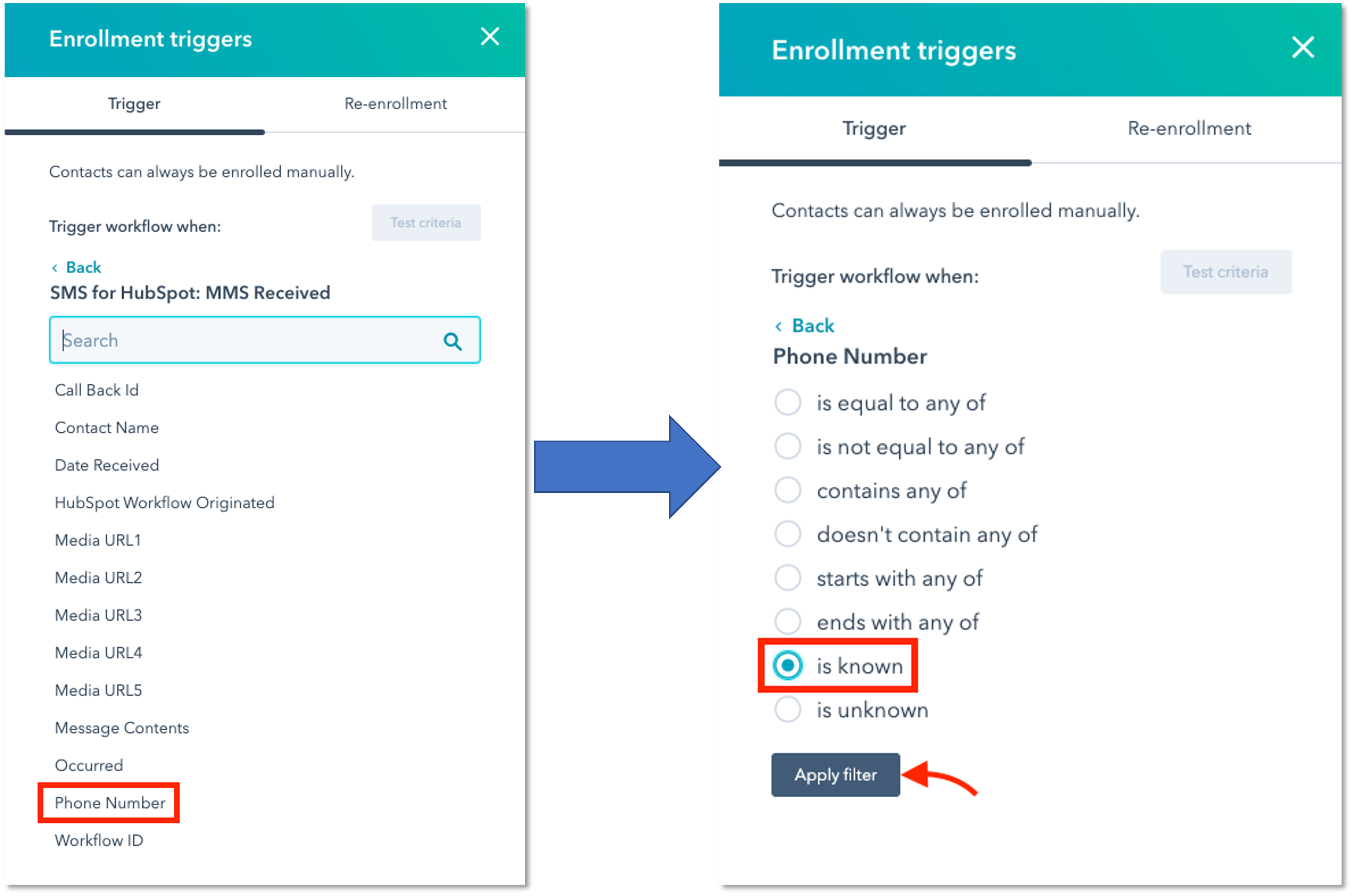HubSpot | Triggering workflows using inbound MMS messages – Sinch MessageMedia