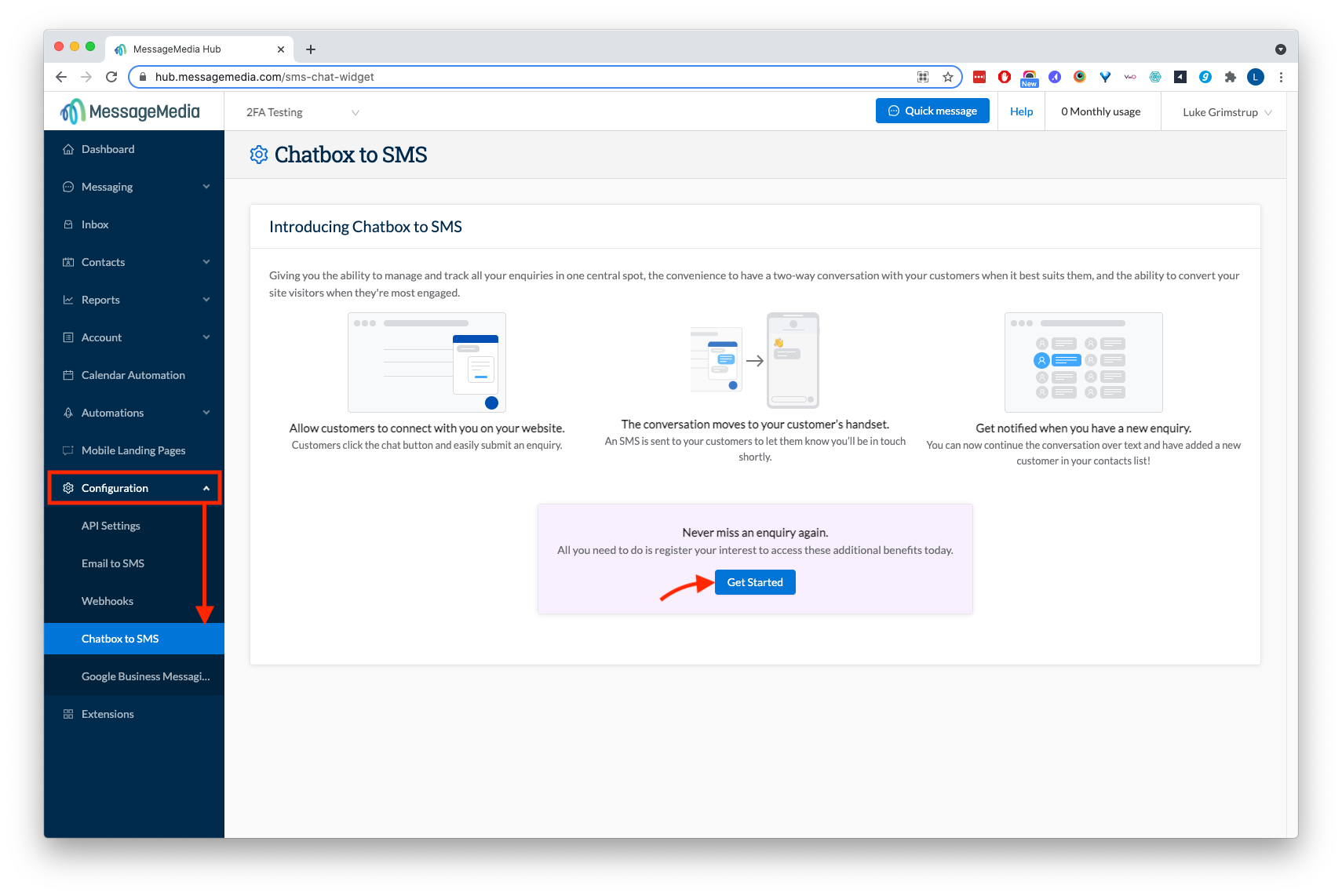 Configuring Chatbox to SMS – Sinch MessageMedia