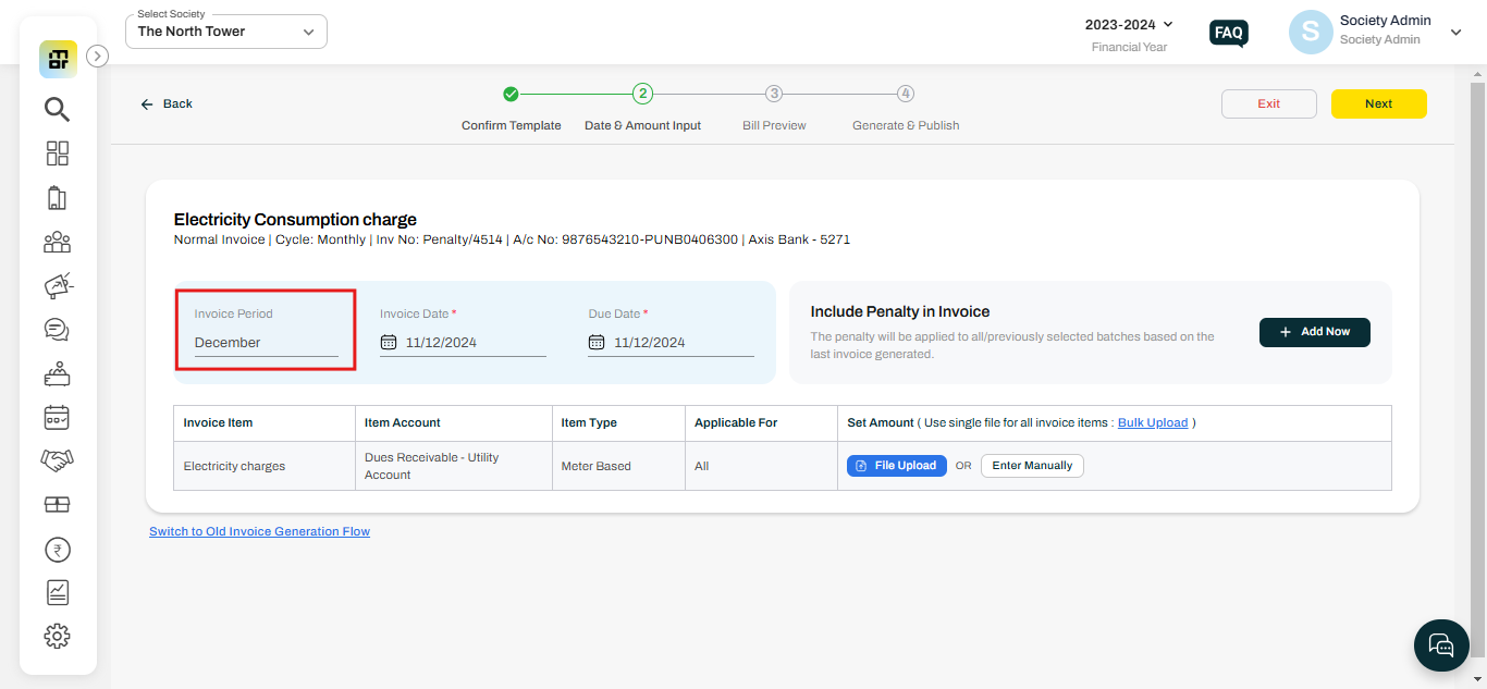 What do the Invoice period, Invoice date, and due date refer to ...
