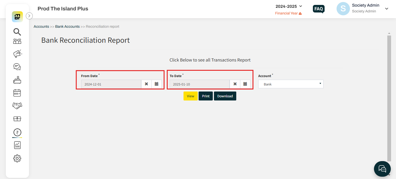 How to check the bank balance as per the bank dates added? | MyGate Admin
