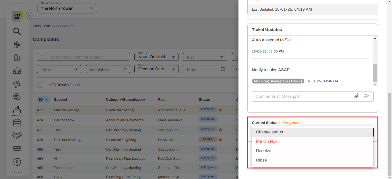 How to mark a helpdesk ticket as resolved? | MyGate Admin