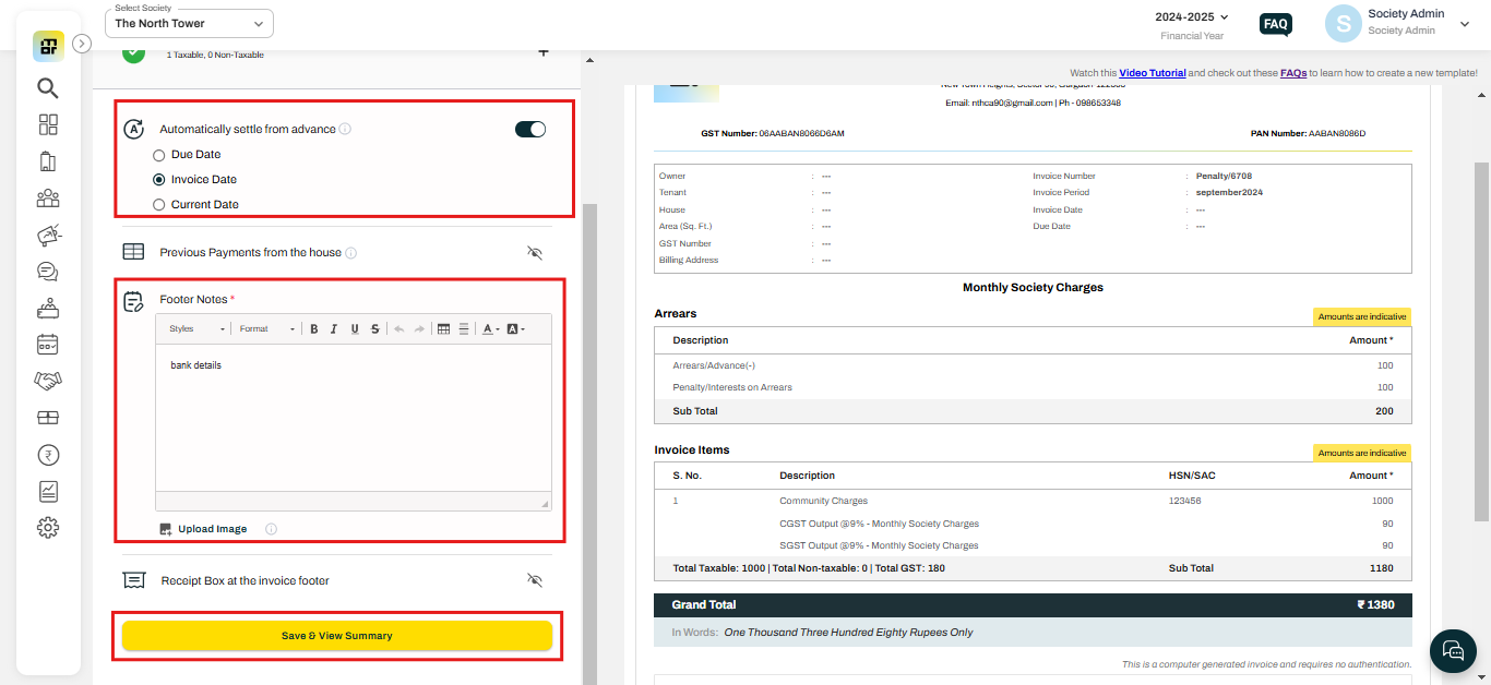 How to create a new invoice template? | MyGate Admin