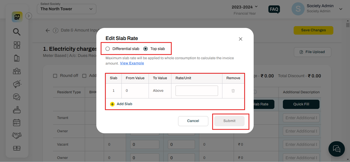 How to add an amount if the item type is selected as Meter-based in the ...