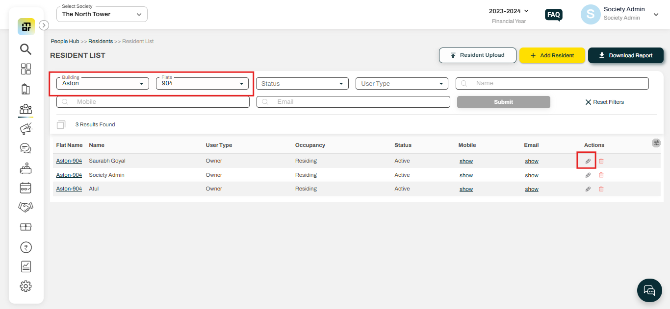 How to edit owner or tenant details on mygate? | MyGate Admin