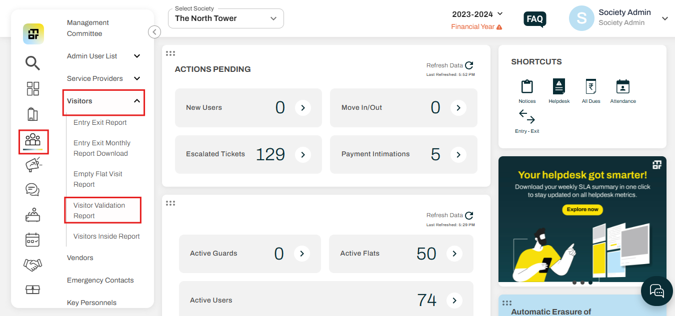 How can I view who has approved a visitor entry? | MyGate Admin