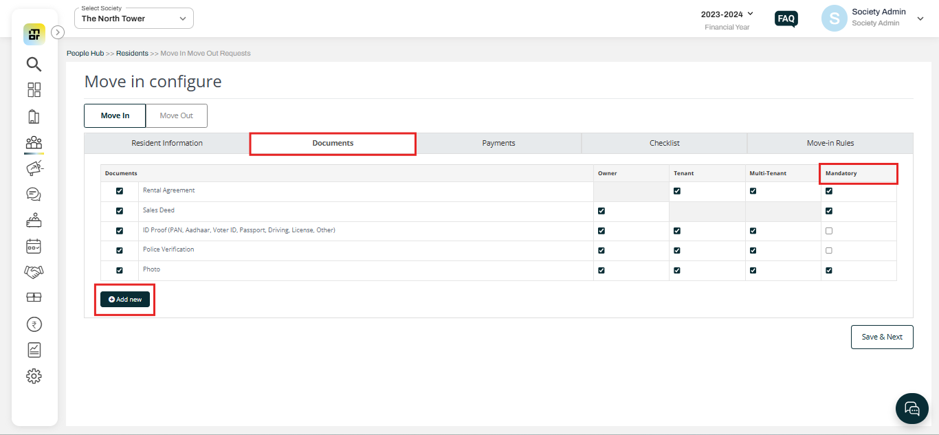 How to setup Move-in from the admin dashboard? | MyGate Admin