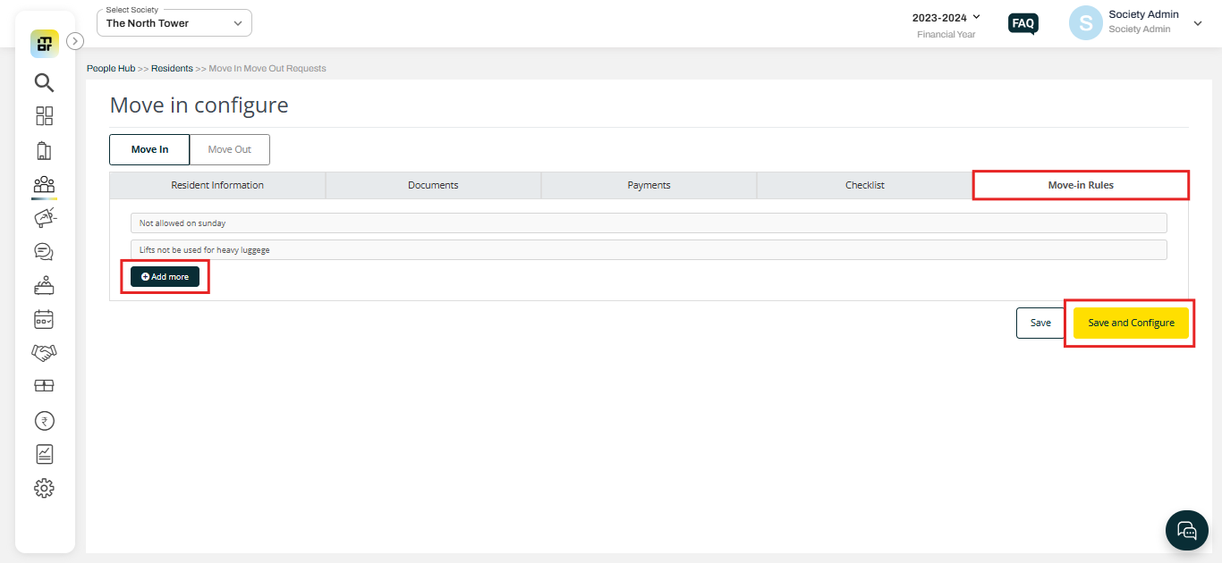How to setup Move-in from the admin dashboard? | MyGate Admin
