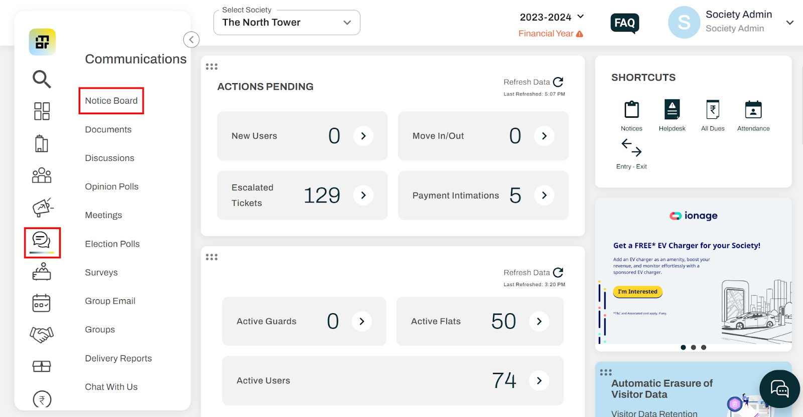 How can I send a notice to a specific building? | MyGate Admin