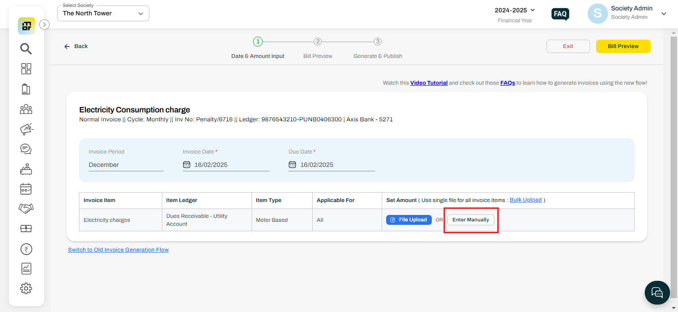 How to add an amount if the item type is selected as Meter-based in the ...