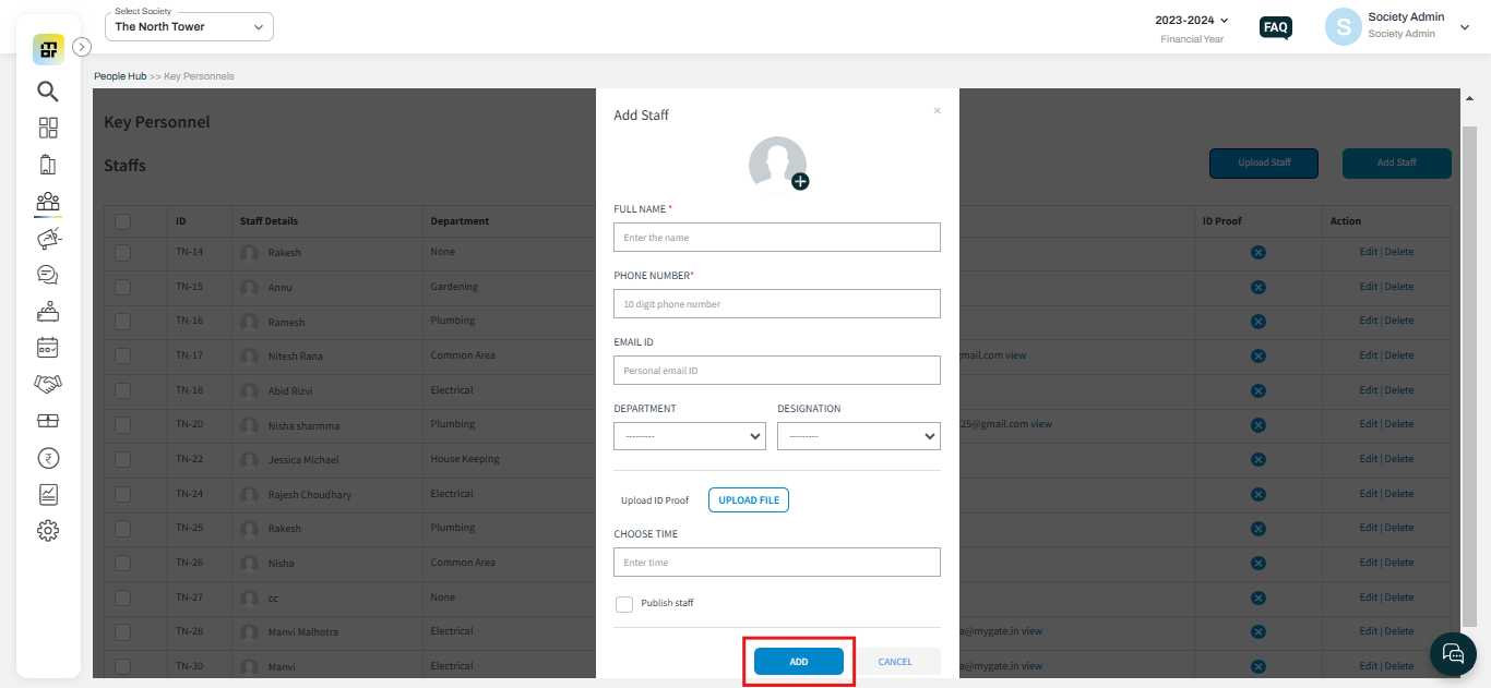 How to upload key personnel and member details on mygate ? | MyGate Admin