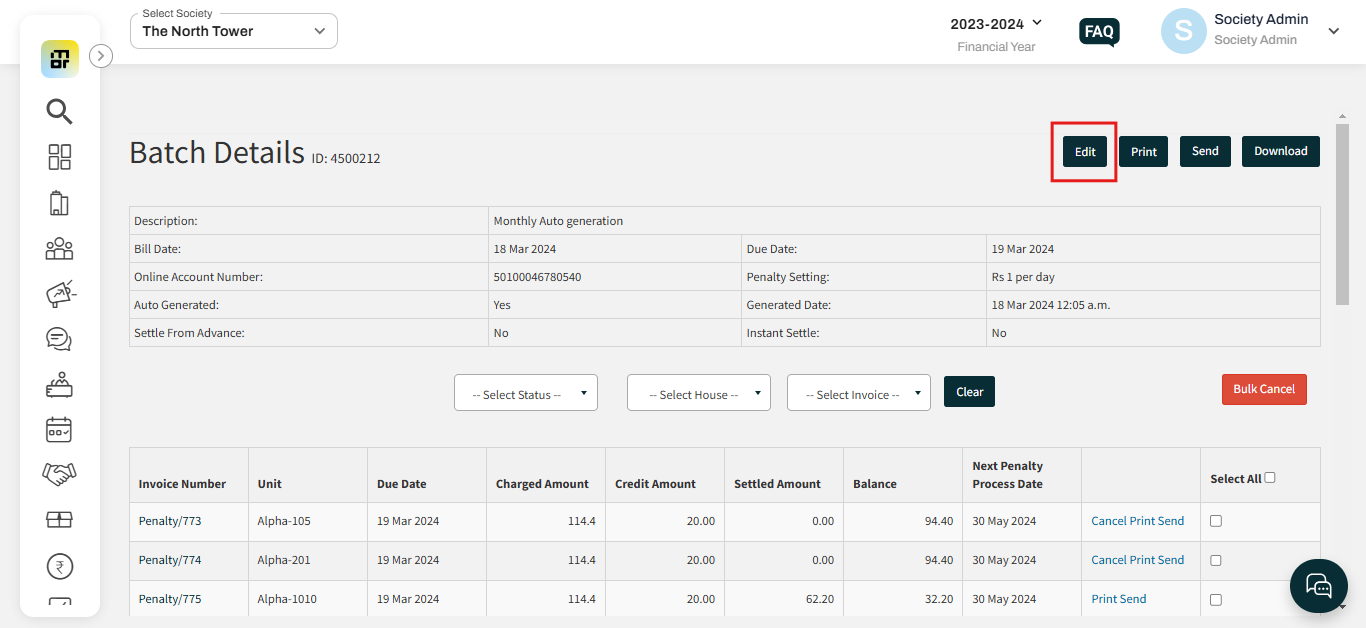 How to update the Invoice Description for an already generated invoice ...