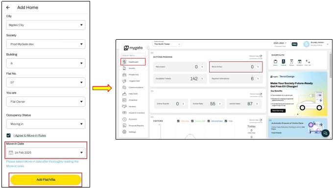 How to setup Move-in from the admin dashboard? | MyGate Admin