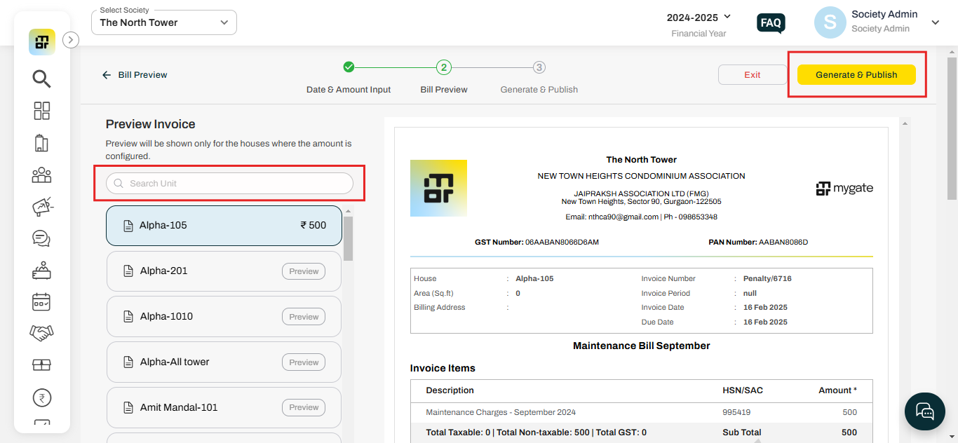 What are the steps to input amount to an invoice template and generate ...