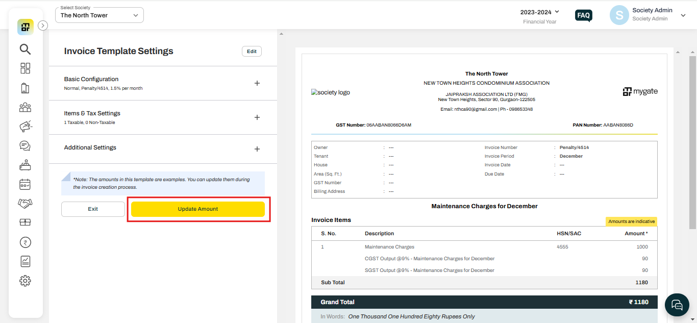 What are the steps to input different amount for different flats while ...
