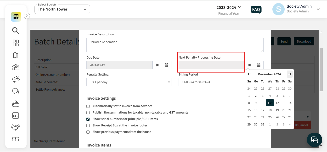 Is it possible to edit the Penalty settings of a published invoice ...