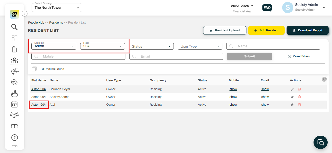 How to change the occupancy status of a flat? | MyGate Admin