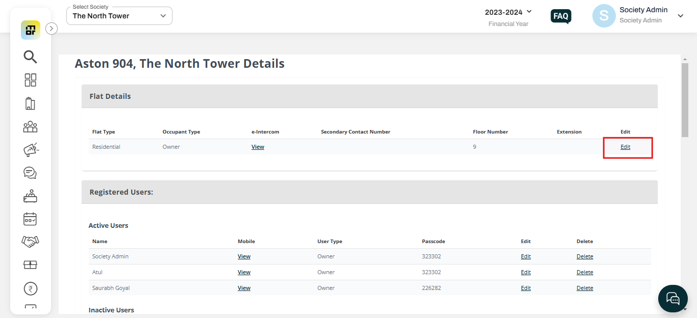 How to change the occupancy status of a flat? | MyGate Admin