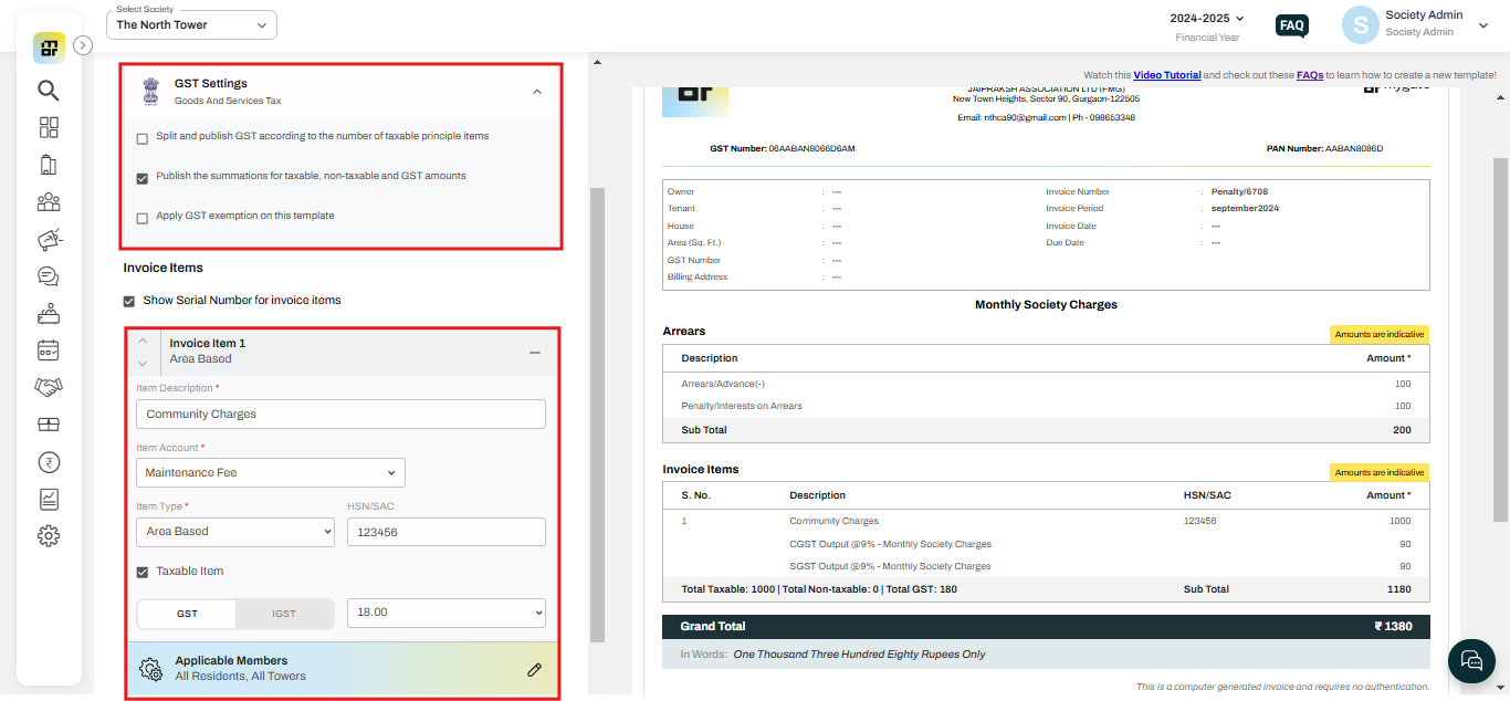 How to create a new invoice template? | MyGate Admin