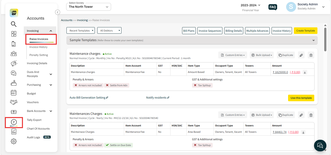 What are the steps to input different amount for different flats while ...