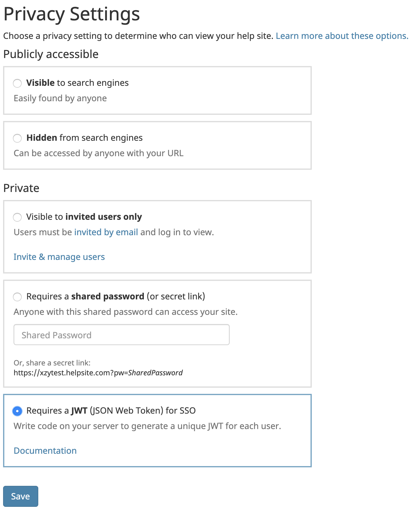 Private site authentication with JWT for SSO | HelpSite
