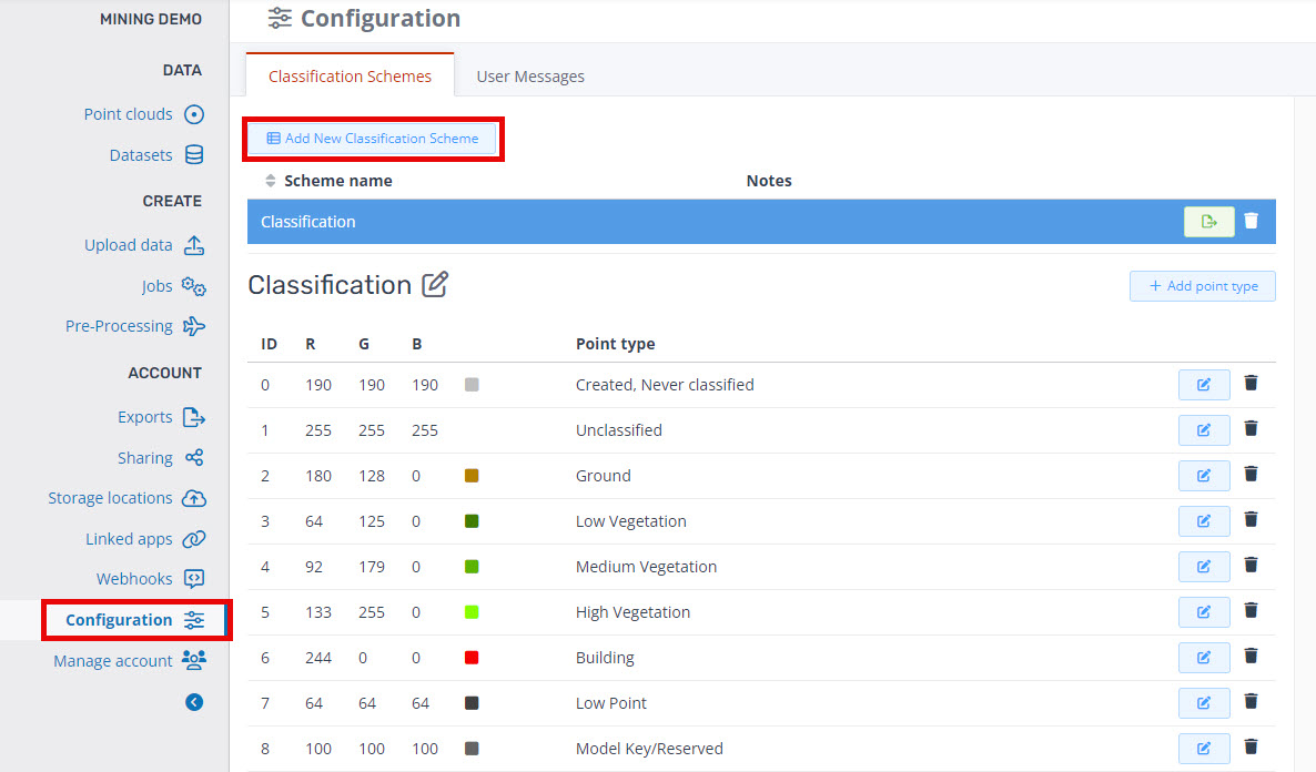 Changing the classification scheme | Pointerra