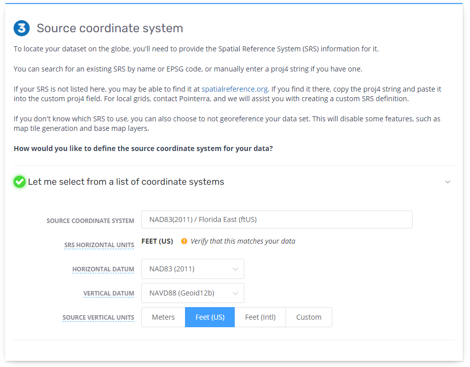 Uploading Raw Sensor Data: Individual Missions | Pointerra