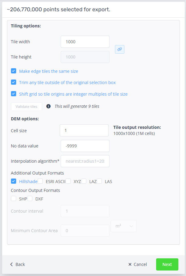 Exporting a DEM/DTM grid | Pointerra