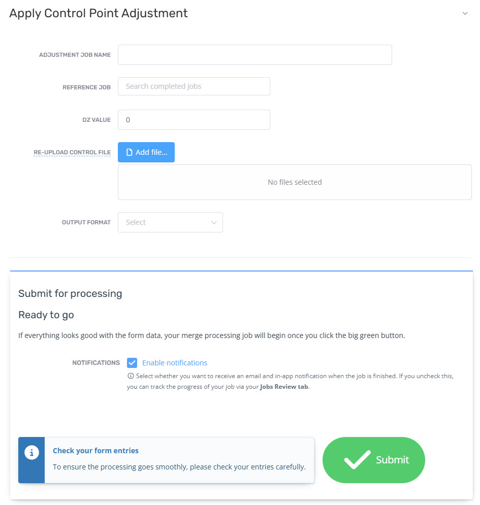 Custom Processing: Apply Control Point Adjustment | Pointerra