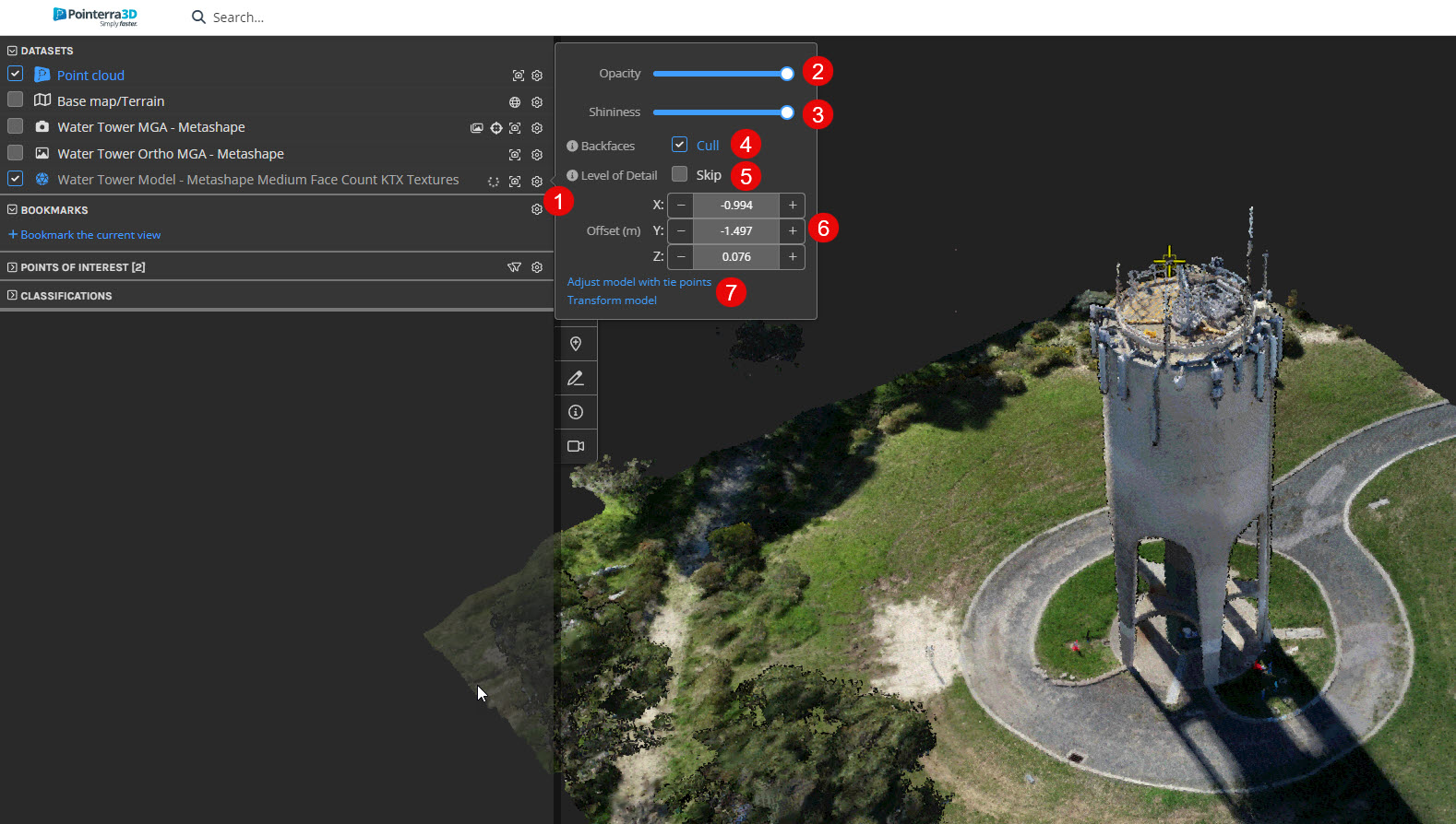 Editing viewing properties of 3D Tileset | Pointerra