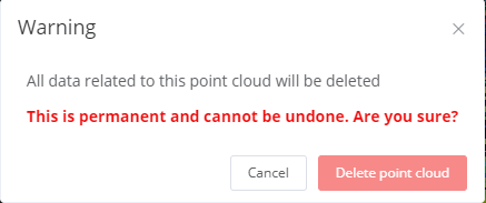 How do I permanently delete a point cloud from the viewer? | Pointerra