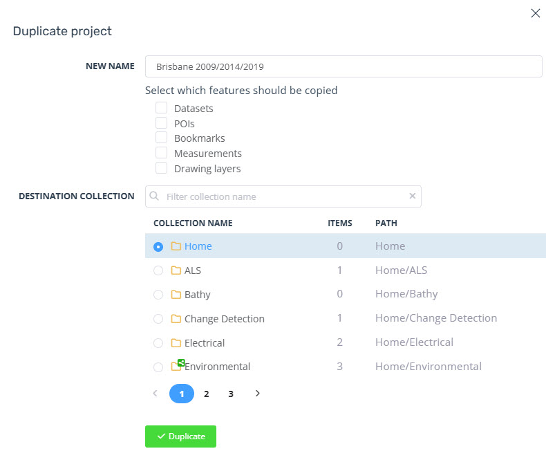 How can I duplicate a project/point cloud? | Pointerra